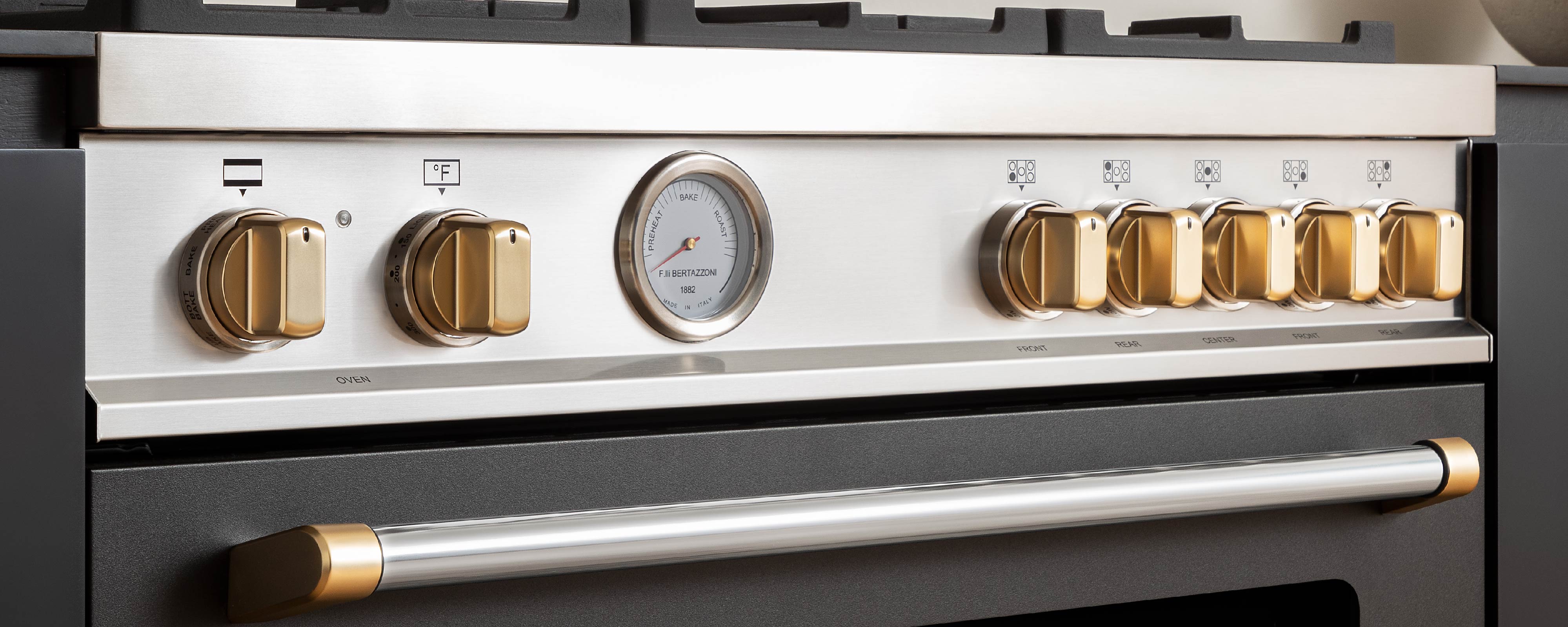 36 inch Induction Range, 5 Heating Zones, Electric Oven - Gold Accents ...